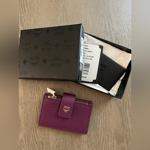 MCM | Accessories | Mcm Mystic Purple Accordion Card Holder Wallet Coin ...